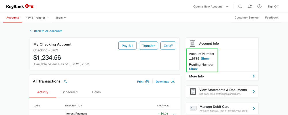Find Your Checking Account & Routing Number | KeyBank Find Your Checking Account & Routing Number | KeyBank